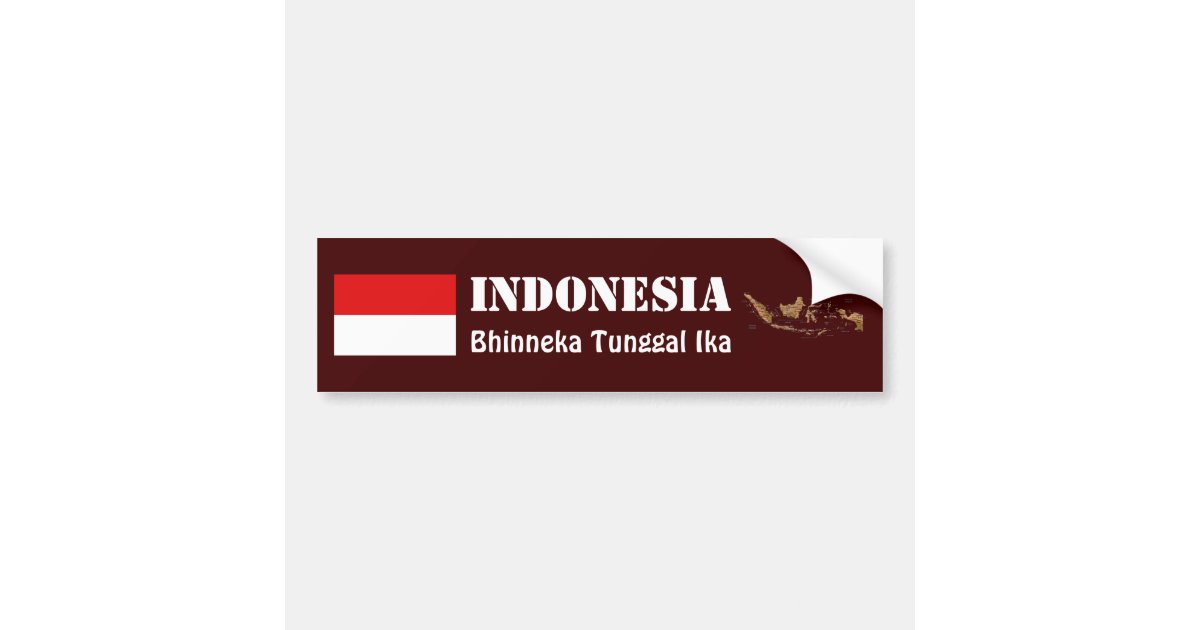 Indonesia Flag + Map Bumper Sticker | Zazzle