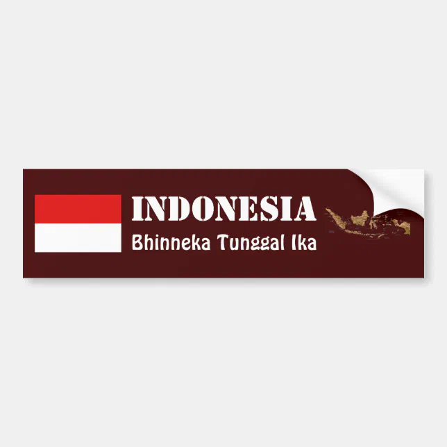 Indonesia Flag + Map Bumper Sticker | Zazzle