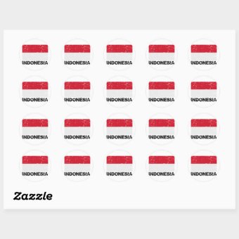 Indonesia Vintage Flag Classic Round Sticker | Zazzle