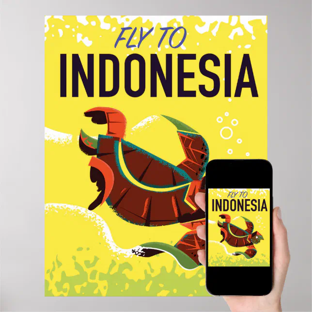 Indonesia Vintage Travel Poster Print | Zazzle