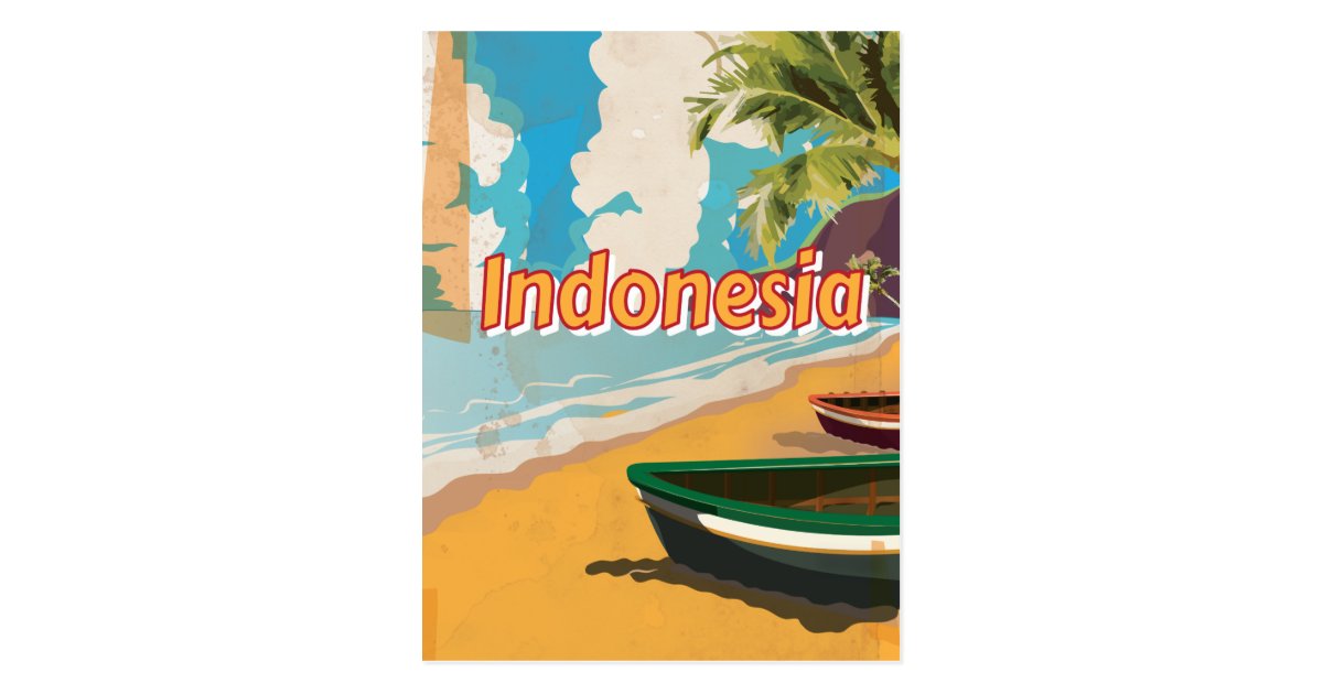 Indonesia Vintage vacation Poster Postcard | Zazzle.com