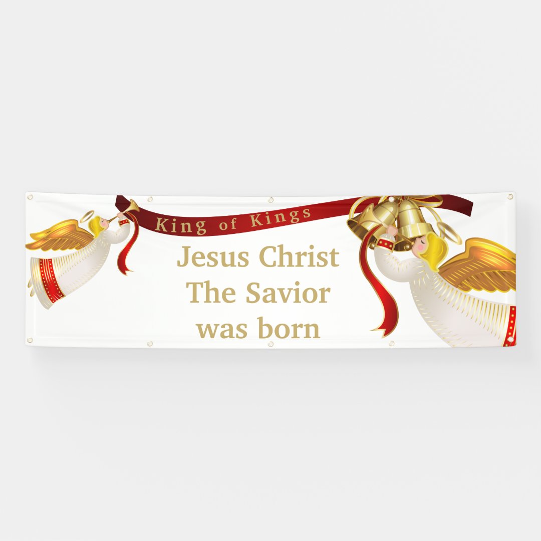 Indoor Outdoor Christmas Banner-King of Kings Banner | Zazzle