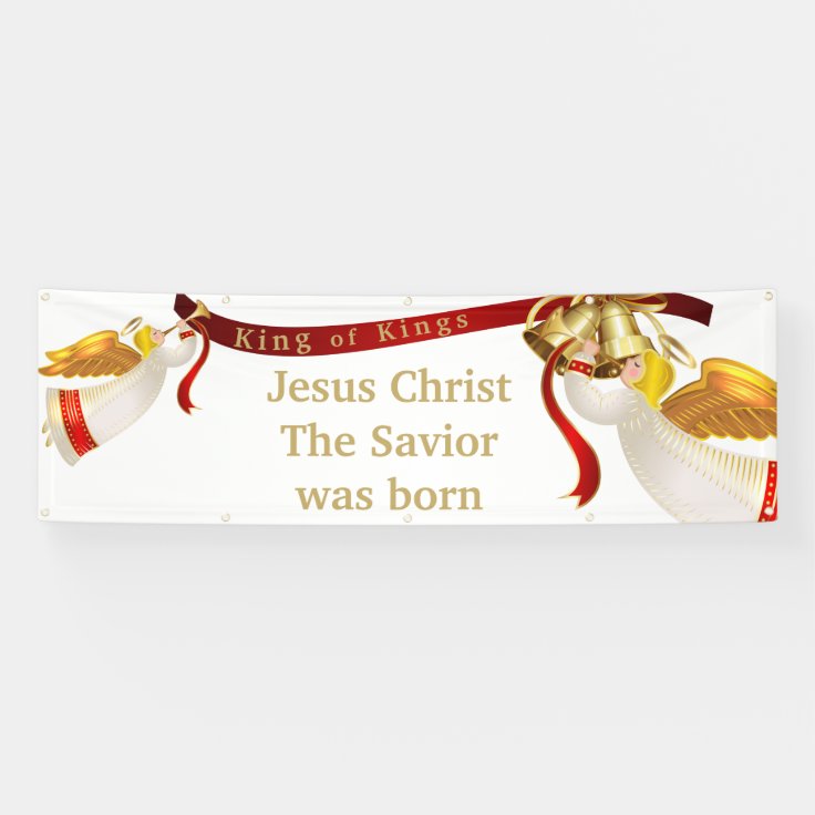 Indoor Outdoor Christmas Banner-King of Kings Banner | Zazzle