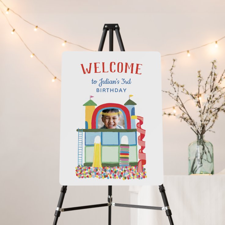 Indoor Playground Kids Birthday Party Welcome Sign | Zazzle