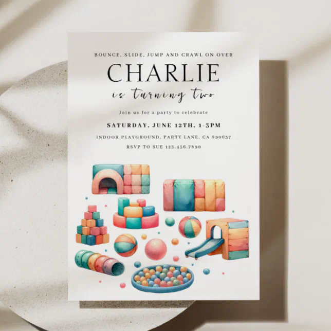 Indoor Soft Play Birthday Invitation | Zazzle