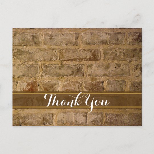 Industrial Chic Bricks Thank You Postcard | Zazzle.com