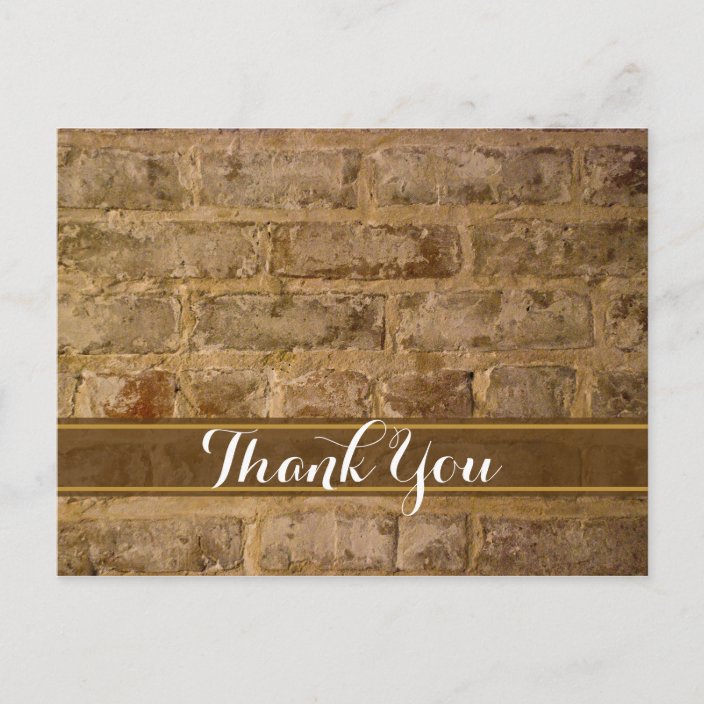 Industrial Chic Bricks Thank You Postcard | Zazzle.com