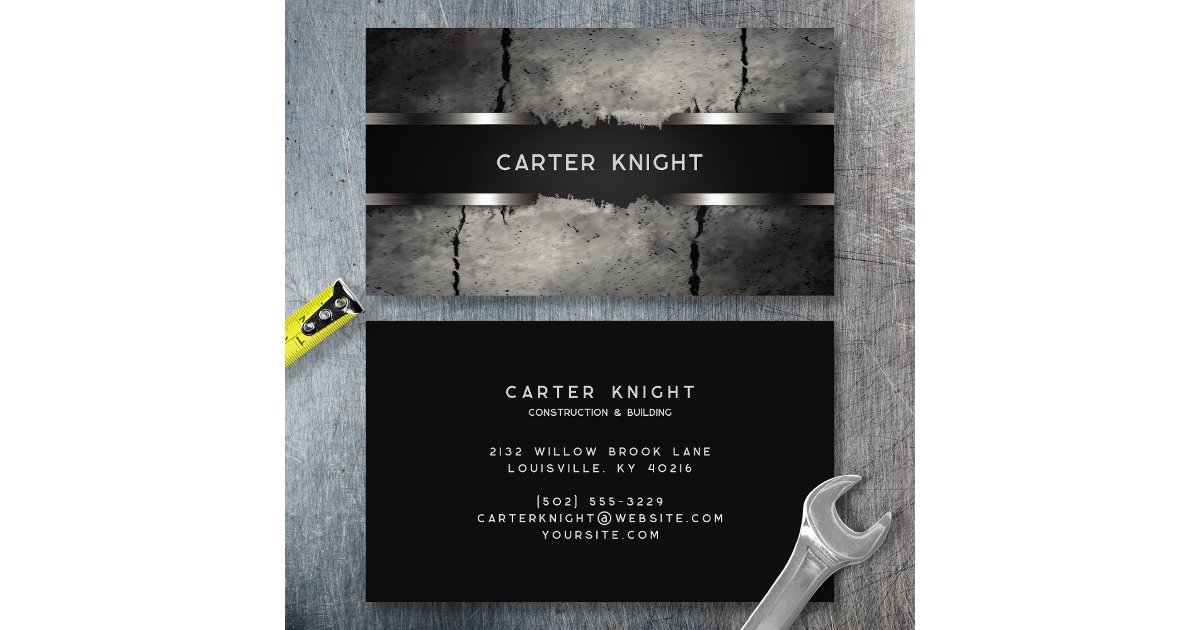 Industrial Concrete and Metal Business Card | Zazzle
