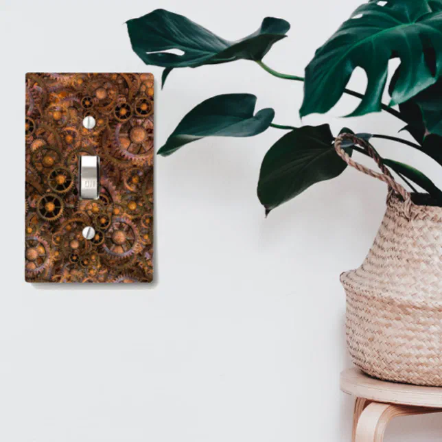 Industrial Metal Rusty Gears Steampunk Light Switch Cover | Zazzle