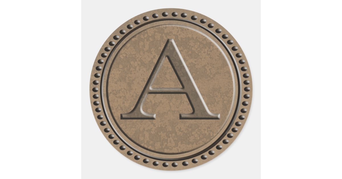 Industrial Monogram Letter A Classic Round Sticker | Zazzle