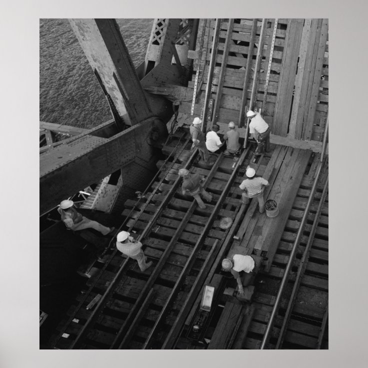 Industrial Photo - Railroad Bridge Workers Poster | Zazzle