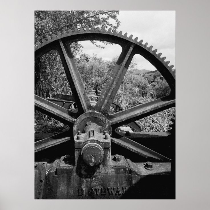 Industrial Photo - Rum Distillery Bearing and Gear Poster | Zazzle
