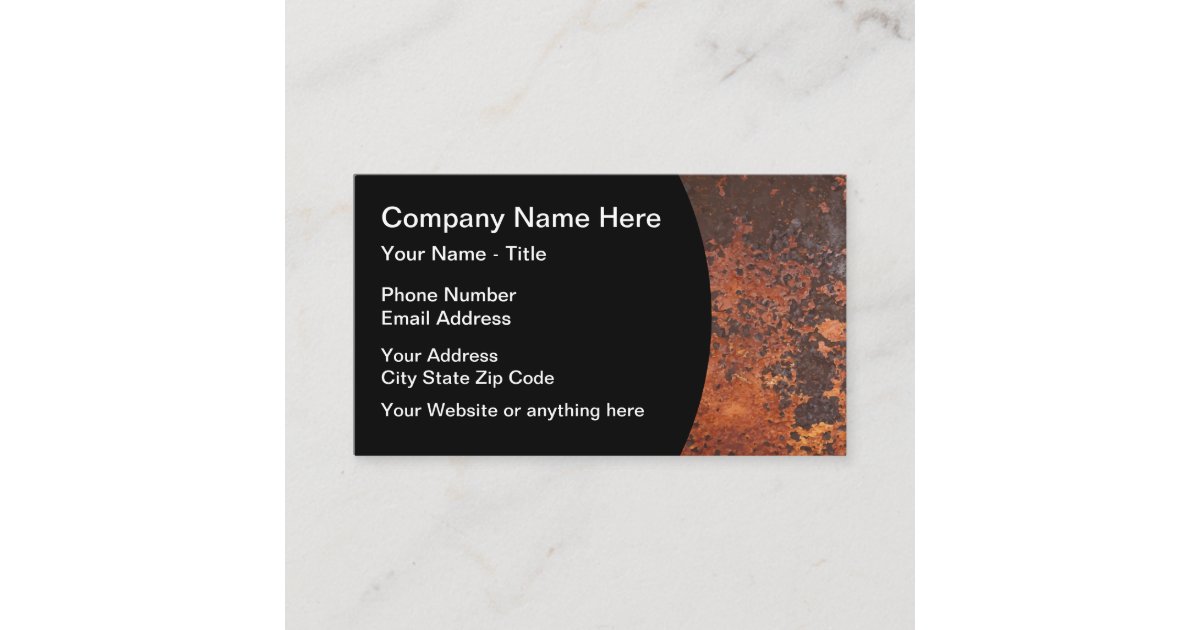 Industrial Rust Look Design Business Card | Zazzle