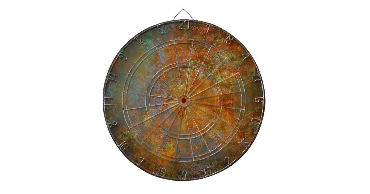 Industrial Rustic Rusty Copper Inspired Art Dart Board | Zazzle
