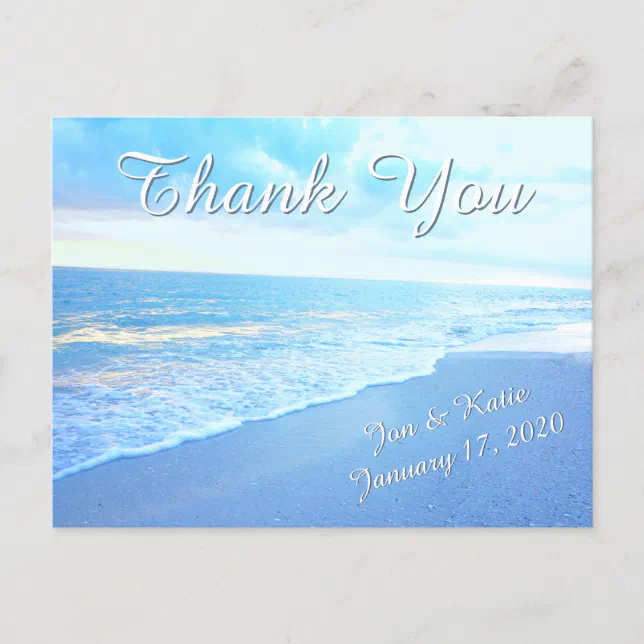 Inexpensive Beach Themed Thank You Cards Beach | Zazzle
