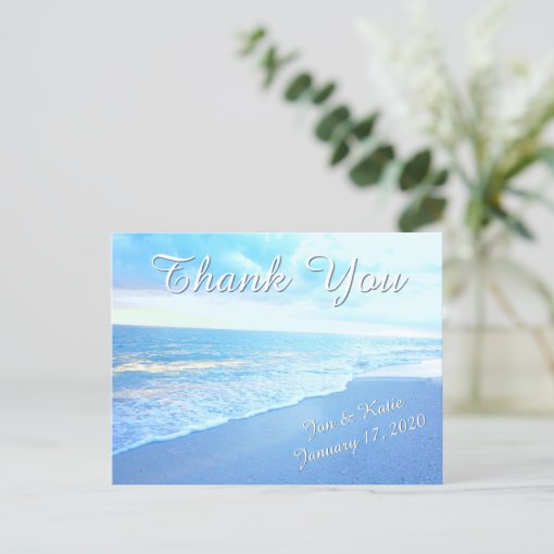 Inexpensive Beach Themed Thank You Cards Beach | Zazzle