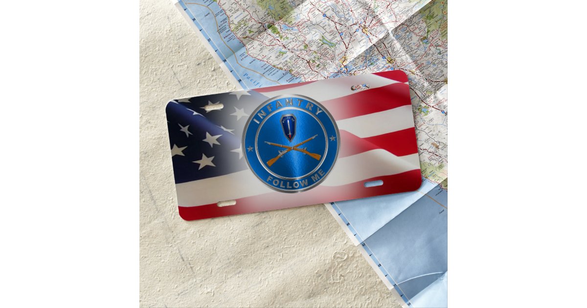 Infantry license plate | Zazzle
