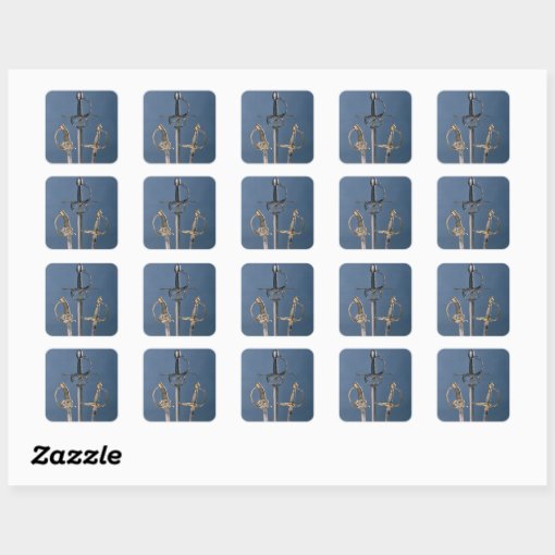 Infantry officer's sword square sticker | Zazzle