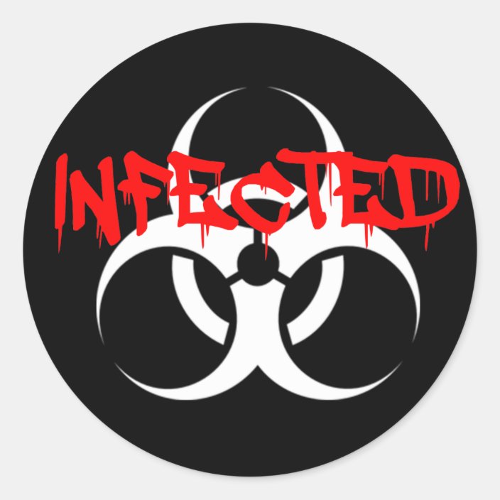 Infected Classic Round Sticker | Zazzle.com