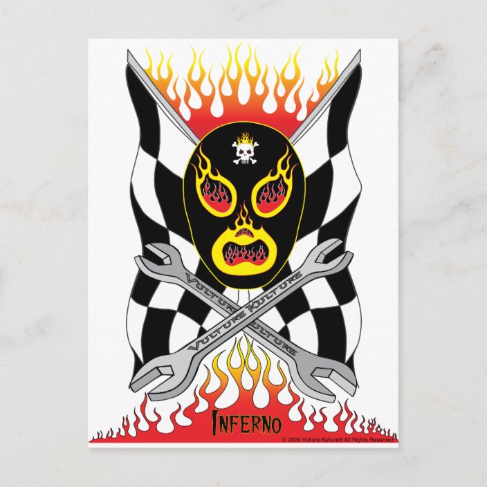 Inferno Luchador Mexican Wrestler Postcard | Zazzle.com