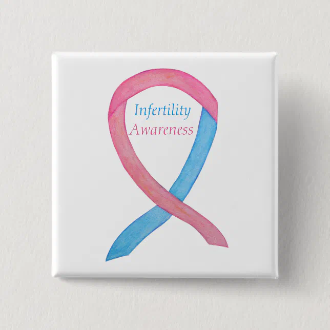 Infertility Awareness Pink & Blue Ribbon Pin | Zazzle