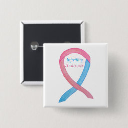 Infertility Awareness Pink & Blue Ribbon Pin | Zazzle