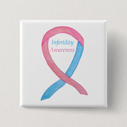 Infertility Awareness Pink & Blue Ribbon Pin | Zazzle.com