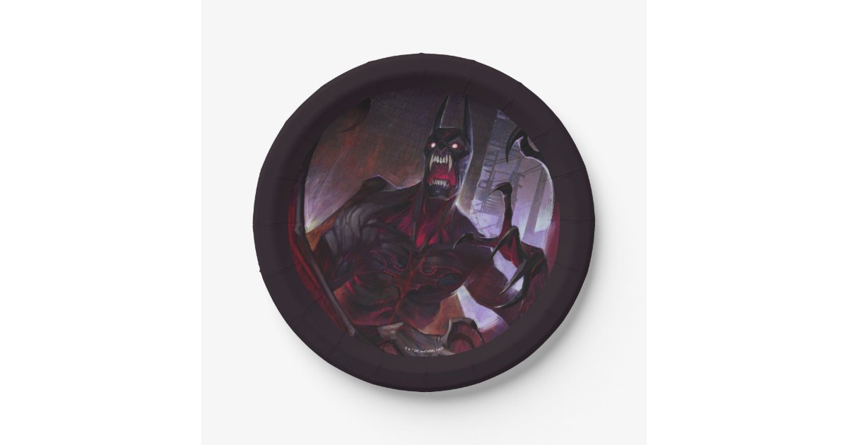 Infinite Crisis Vampire Batman Illustration Paper Plates | Zazzle