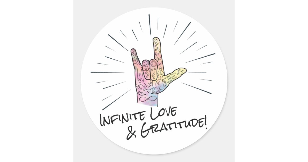 Infinite Love & Gratitude Sticker | Zazzle