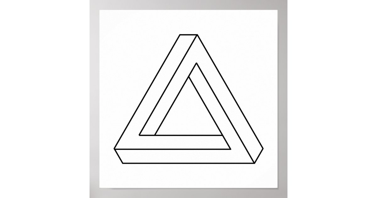 Infinite Triangle Geometric Optical Illusion Poster | Zazzle