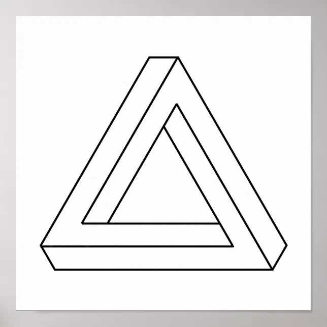 Infinite Triangle Geometric Optical Illusion Poster | Zazzle
