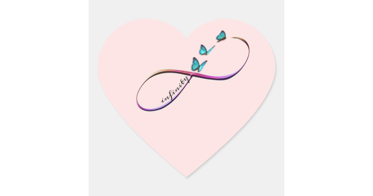 infinity butterflies heart sticker | Zazzle