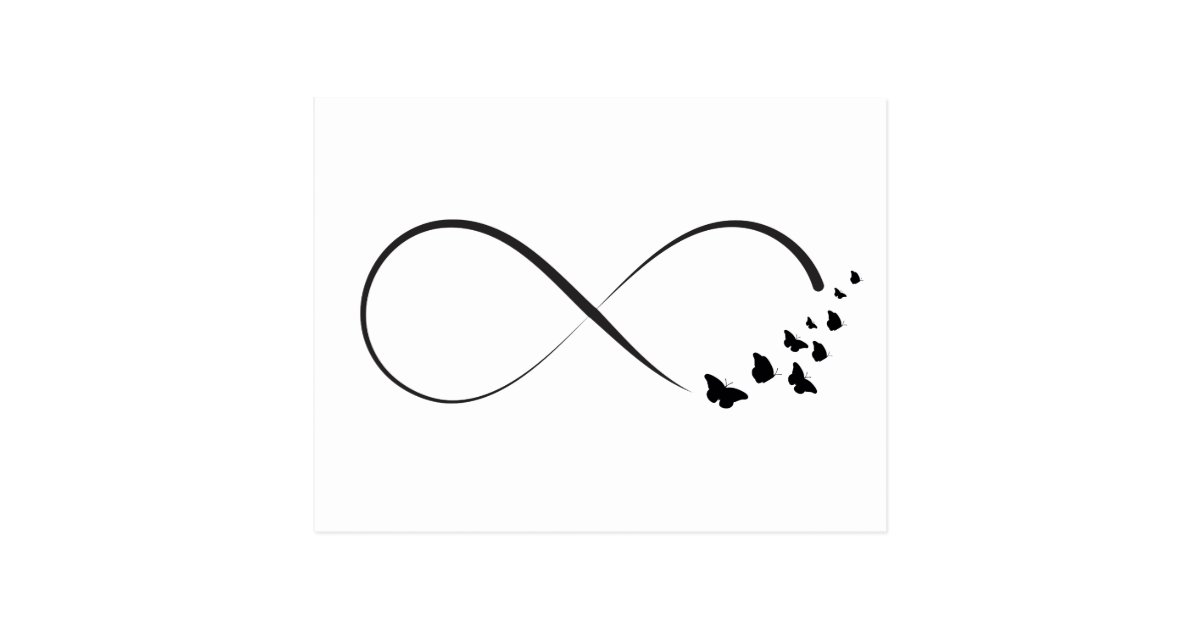 Infinity butterfly symbol postcard | Zazzle.com