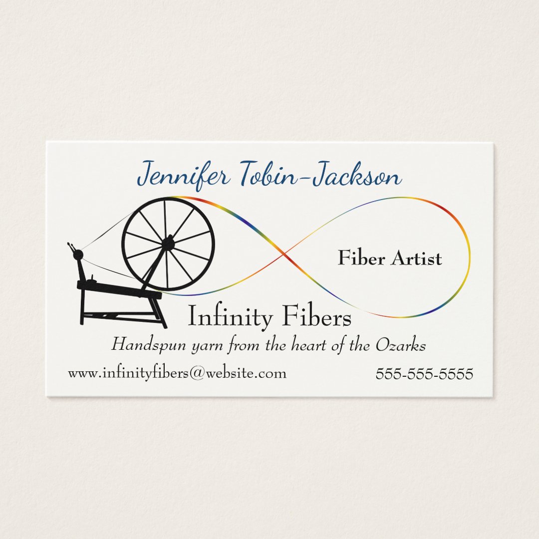 Infinity Design Spinning Wheel business card | Zazzle