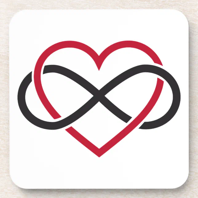 Infinity heart, never ending love beverage coaster | Zazzle