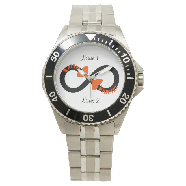 Infinity Love Heart Couples Watch Customize It! | Zazzle