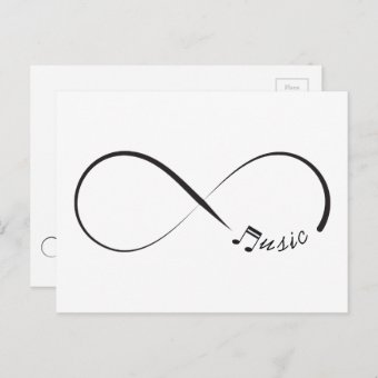Infinity music symbol postcard | Zazzle