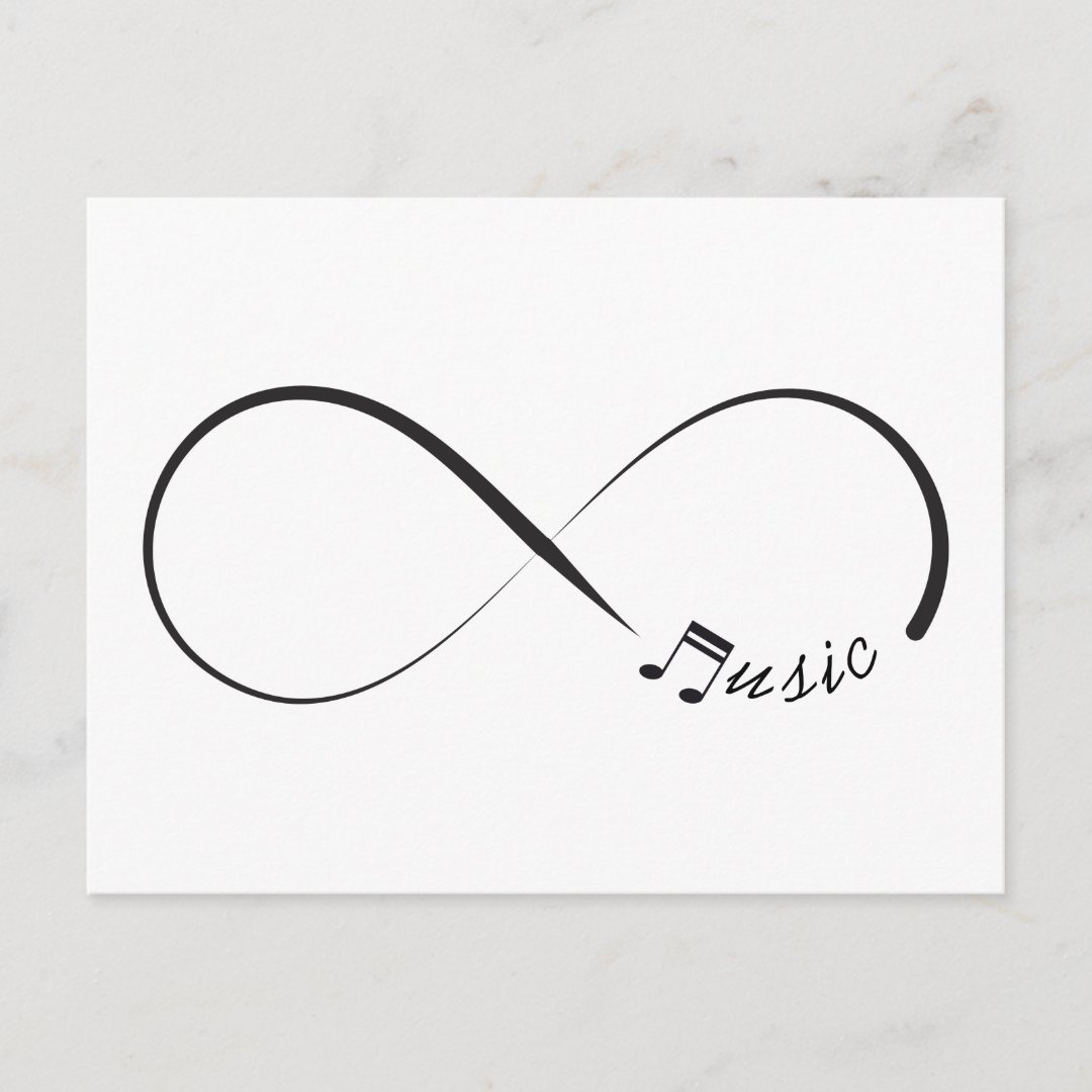 Infinity music symbol postcard | Zazzle