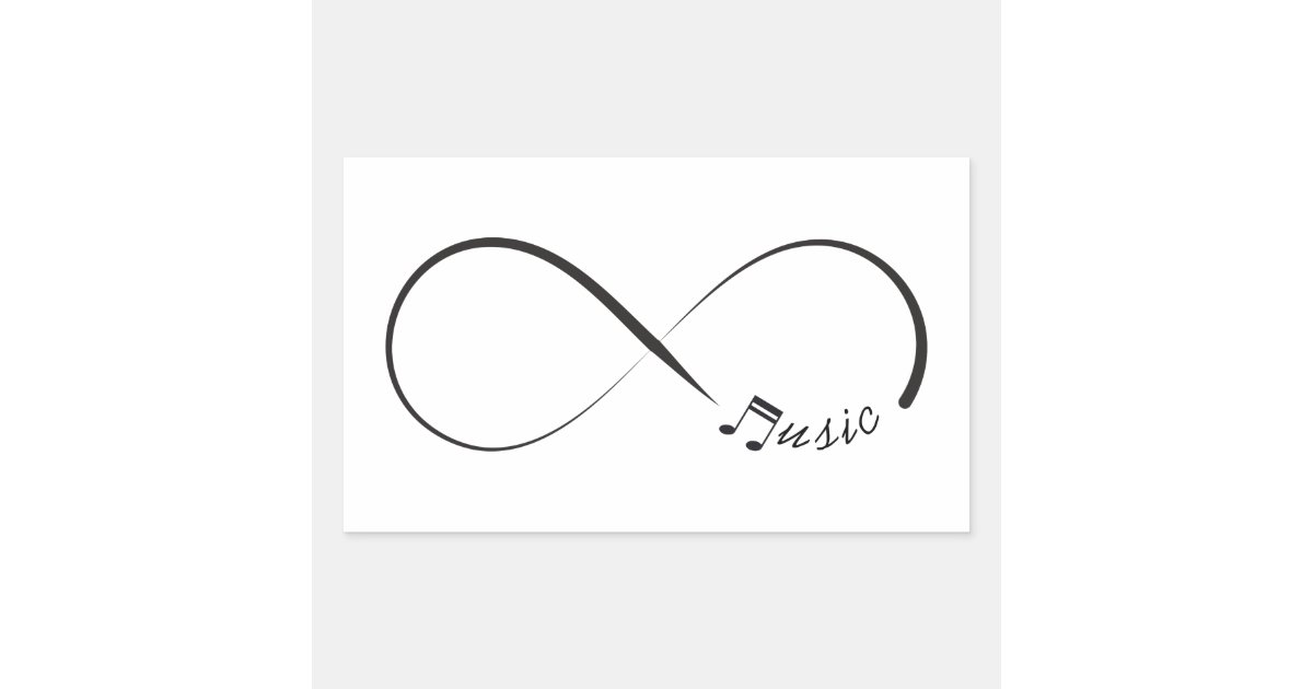 Infinity music symbol rectangular sticker | Zazzle