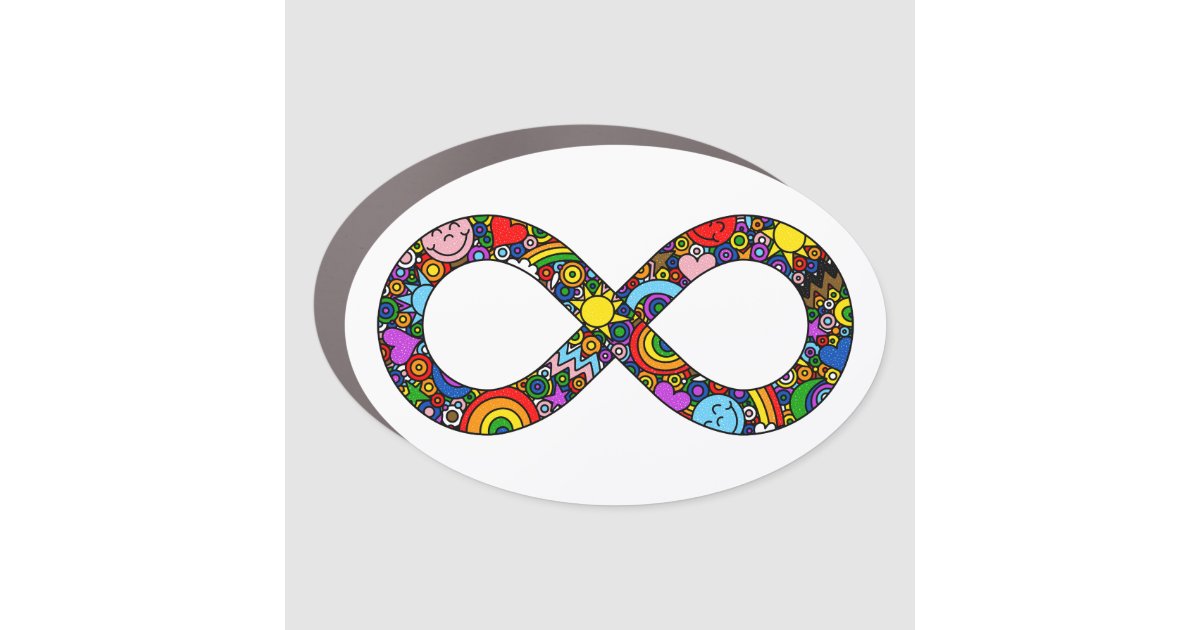 Infinity Neurodiverse Doodle Progress Pride Flag Car Magnet | Zazzle