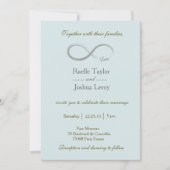 Infinity sign baby blue gray wedding invitation | Zazzle