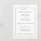 Infinity sign unique pure white gold gray wedding invitation | Zazzle