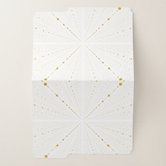 Infinity Space Dots 2 -White and Gold- File Folder | Zazzle