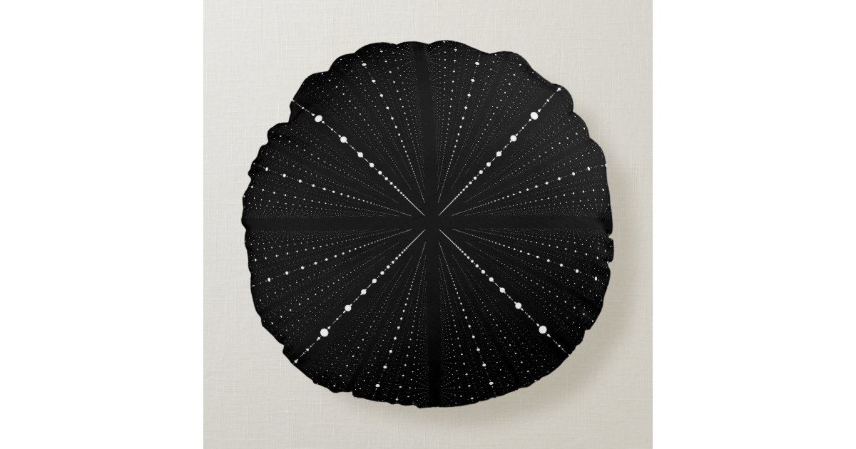 Infinity Space Dots -Black- Round Pillow | Zazzle