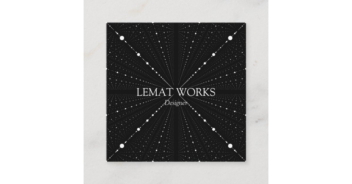 Infinity Space Dots -Black- Square Business Card | Zazzle