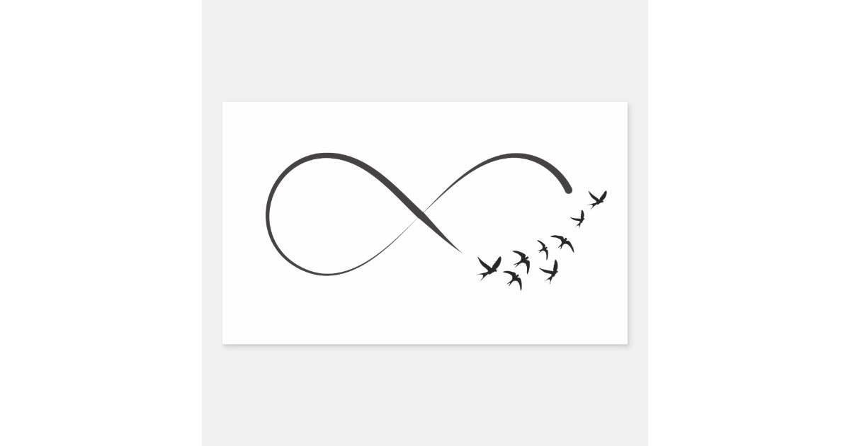 Infinity swallow symbol rectangular sticker | Zazzle
