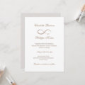 Infinity symbol Elegant Gold White Gray Wedding Invitation | Zazzle