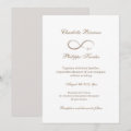 Infinity symbol Elegant Gold White Gray Wedding Invitation | Zazzle