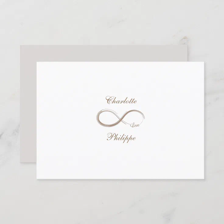 Infinity symbol Gold White Gray wedding RSVP Invitation | Zazzle