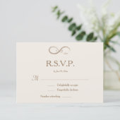 Infinity Symbol Monogram Champagne Wedding RSVP Invitation | Zazzle